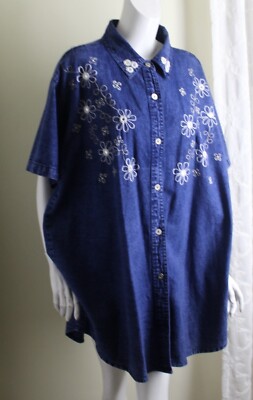 CZ Denim 2X 3X 26-28 3X Shisha Mirror Embroidery Denim Indigo Jean ...