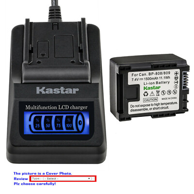 Kastar Battery LCD Quick Charger for Canon HF100 HF200 HG20 HG21 HG30 ...