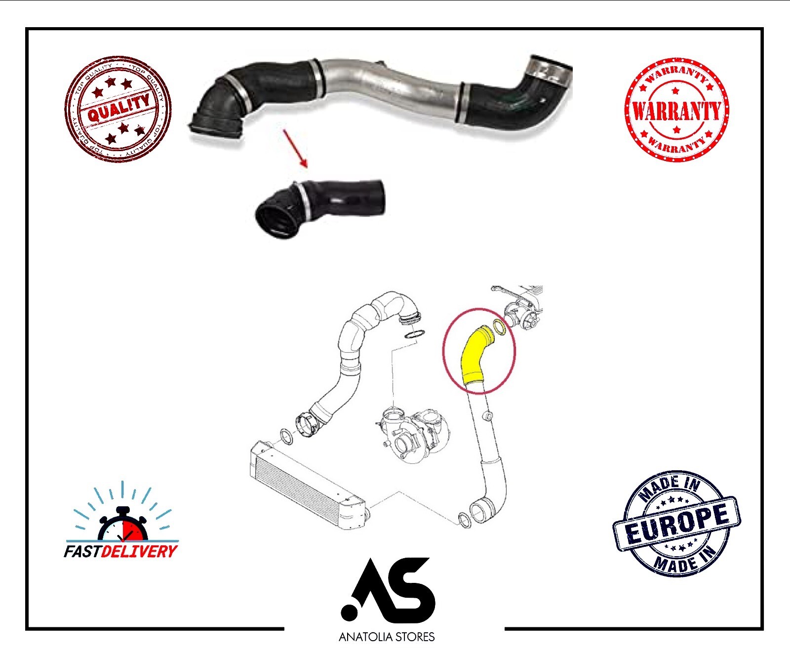 Intercooler Pipe Turbo Hose For Bmw E90 E91 E92 325D 330D 335D ...