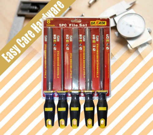 5 pcs metal File Set 8" 200mm Half Round Flat Half Round Wood Rasp ...