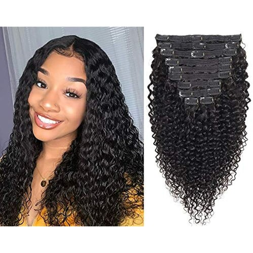 Curly Hair Clip in Extensions Human Hair Brazilian Remy Curly | eBay