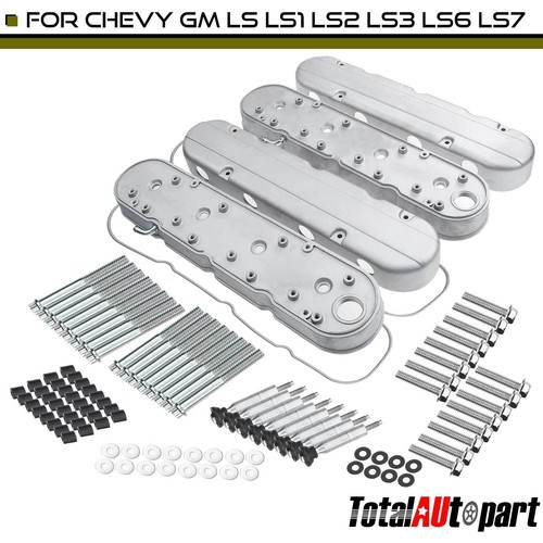 Silver Engine Valve Covers for Chevrolet LS1 LS2 LS3 LS6 293 325 364 ...