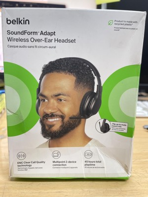 Belkin Soundform Adapt Wireless Over Ear Headset /w Mic AUD005BTBLK | eBay
