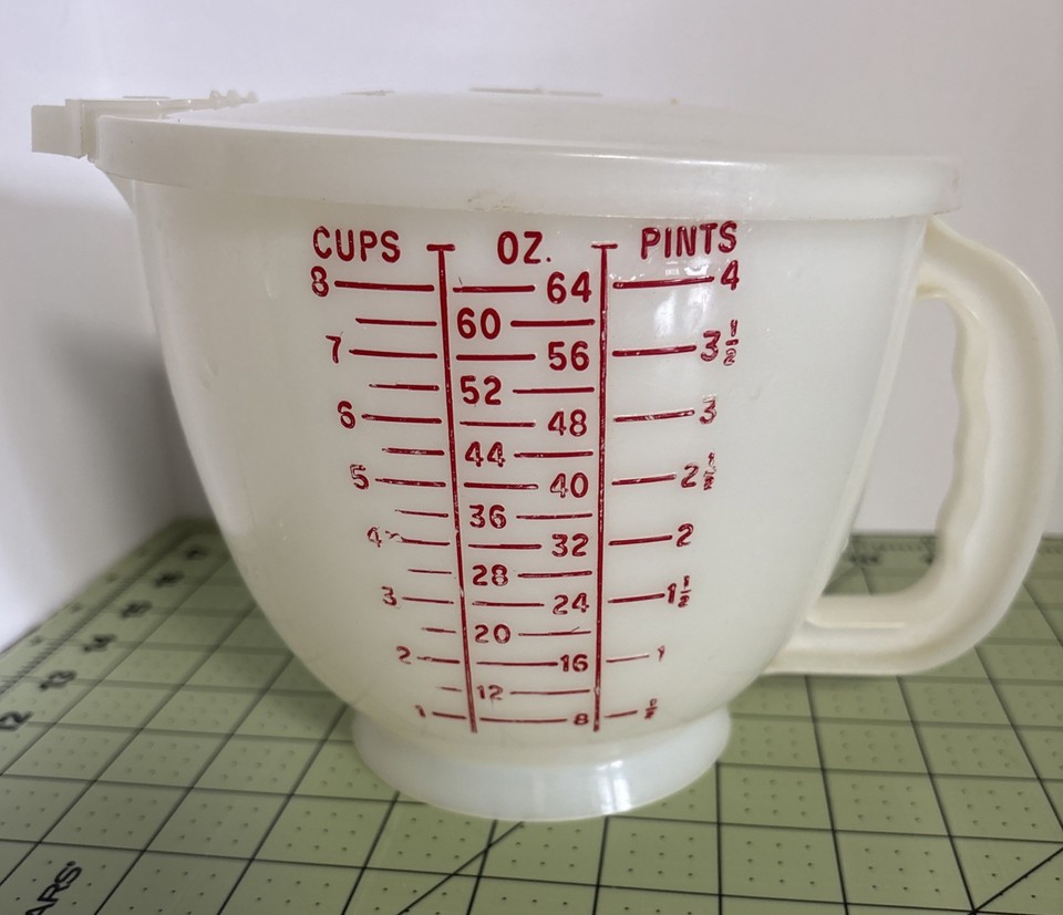 VTG 1977 Tupperware Measuring Bowl Mix N Store 4 Cup 1288-5 Blue & Red ...