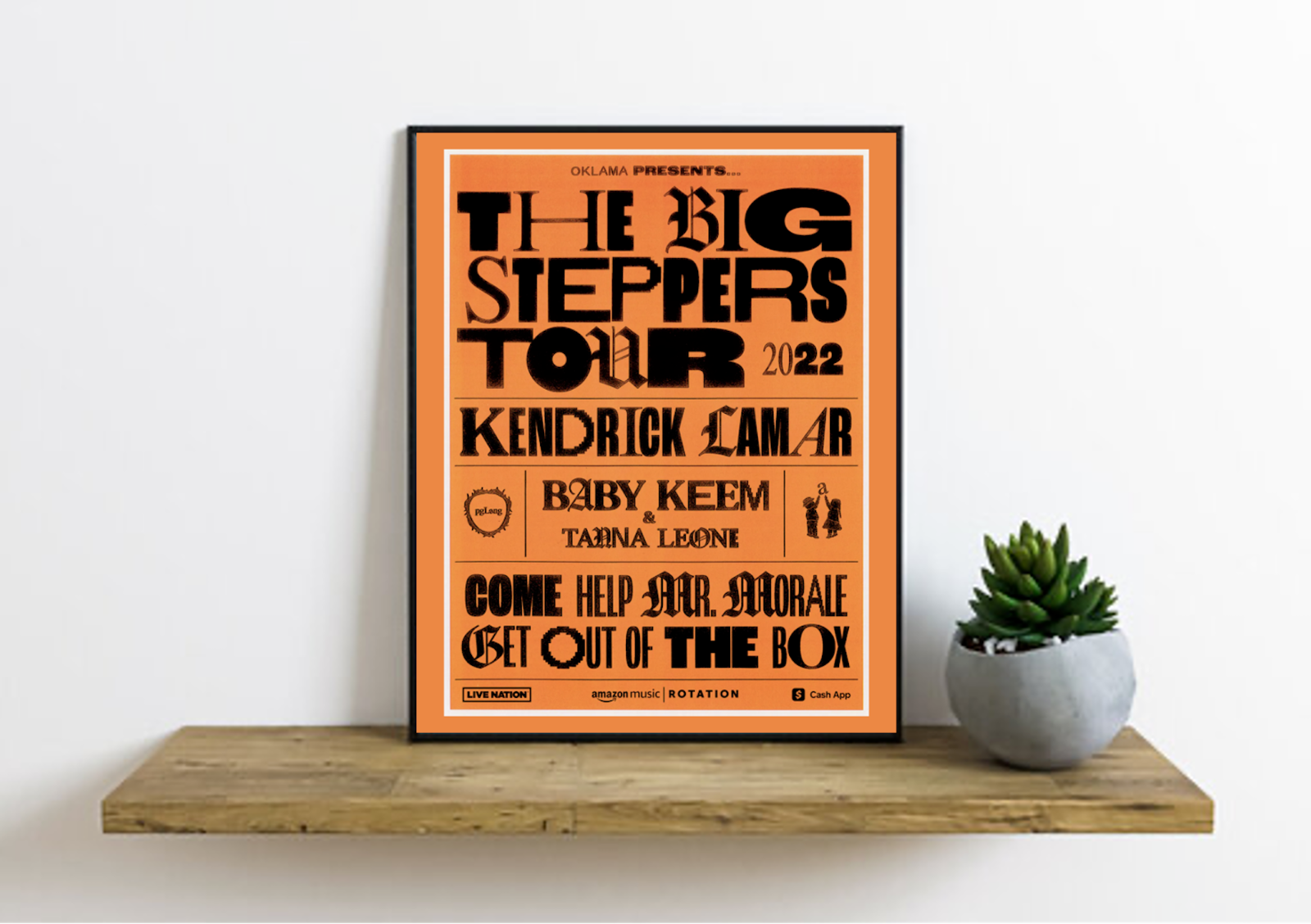 Kendrick Lamar Poster Tour 2022 Orange Print Mr. Morale Concert Merch ...