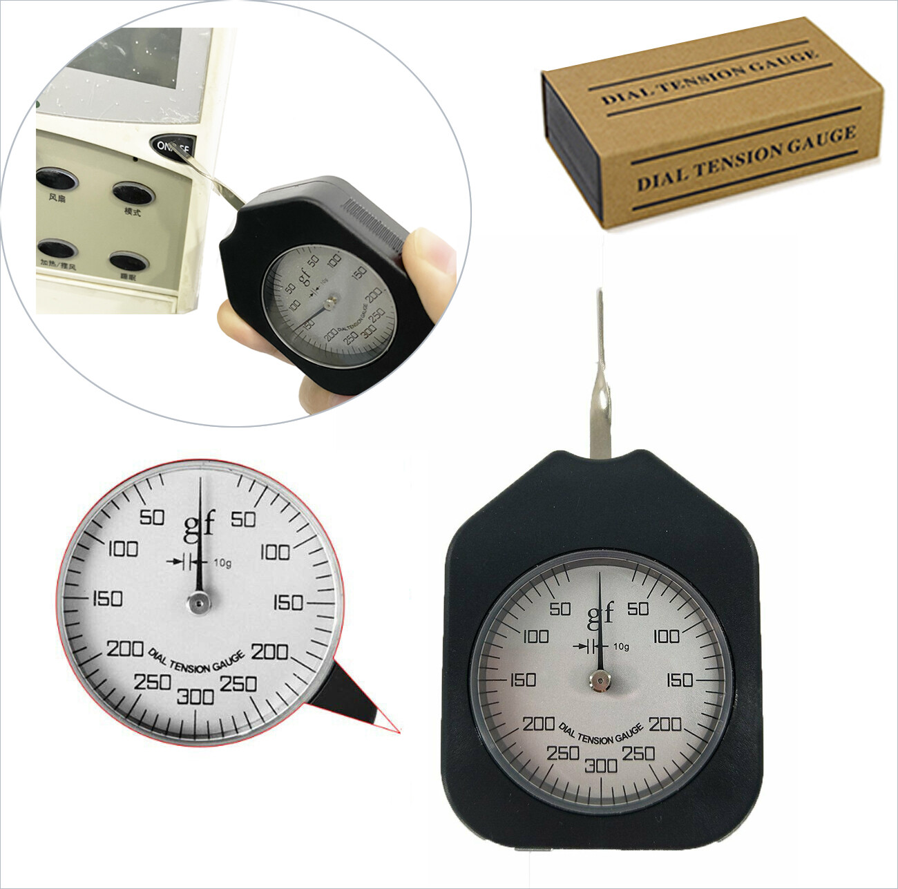 VTSYIQI Tensiometer Single Pointer Tension Meter Analog Tester Gauge ...
