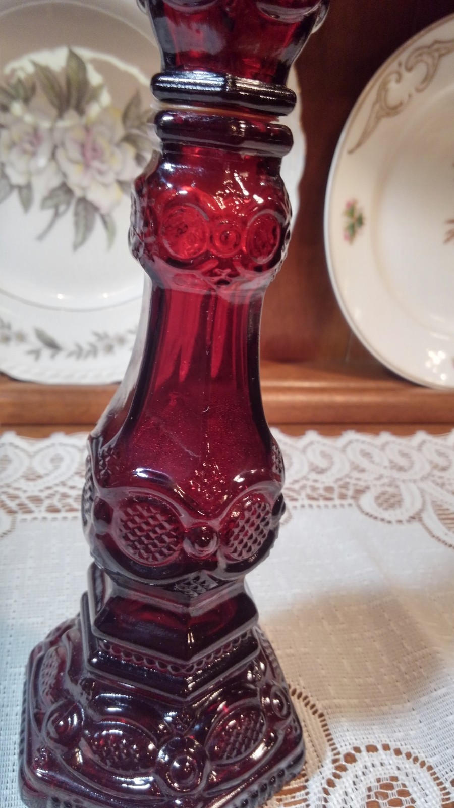 Single AVON CAPE COD RUBY 8 3/4 in. TALL SINGLE LIGHT CANDLESTICK. | eBay