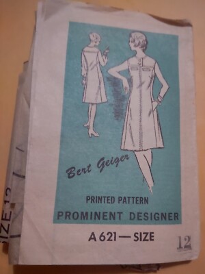 Prominent Designer A621 BERT GEIGER 1960 Paneled Topstitched Dress ...
