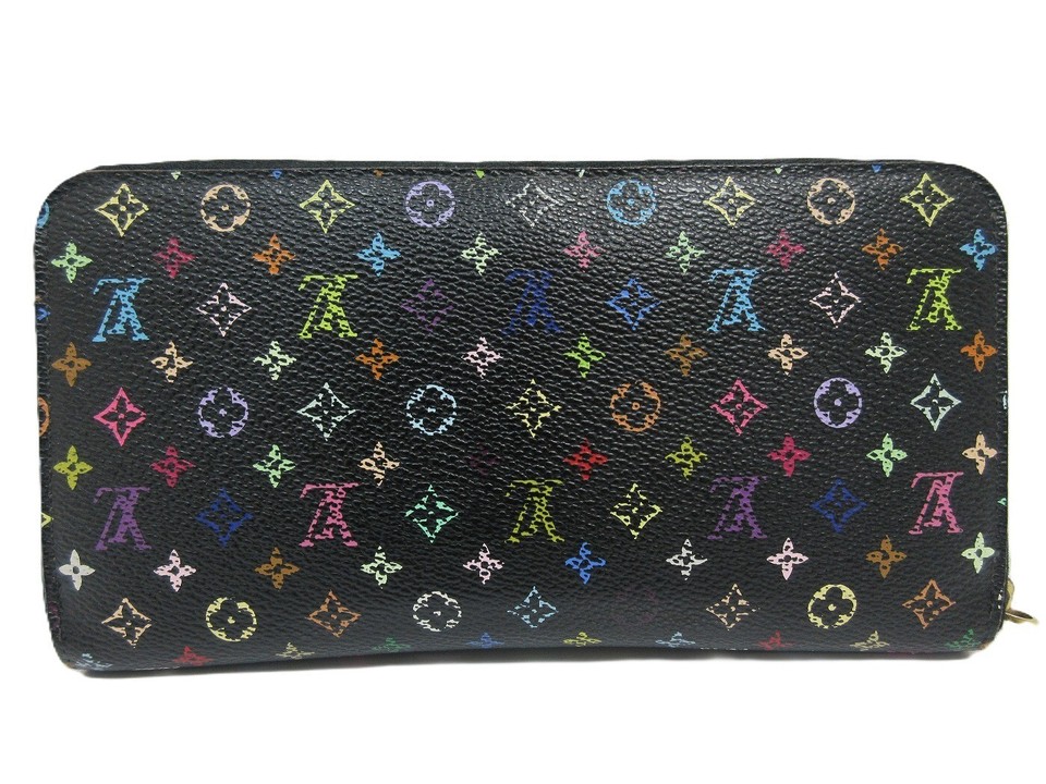 Auth LOUIS VUITTON Monogram Multicolor ZIppy Wallet M60243 Long Wallet ...