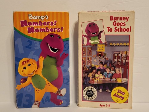 BARNEY VHS Tapes - Goes To School SING ALONG & Numbers Numbers! LOT 2 ...