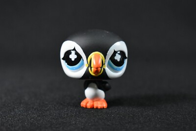 Authentic Puffin 654 Littlest Pet Shop LPS Cross Eyes Black | eBay