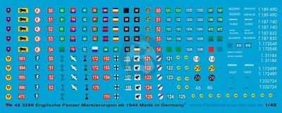 Peddinghaus 1/48 British Tank Markings and Nicknames Normandy 1944 WWII ...