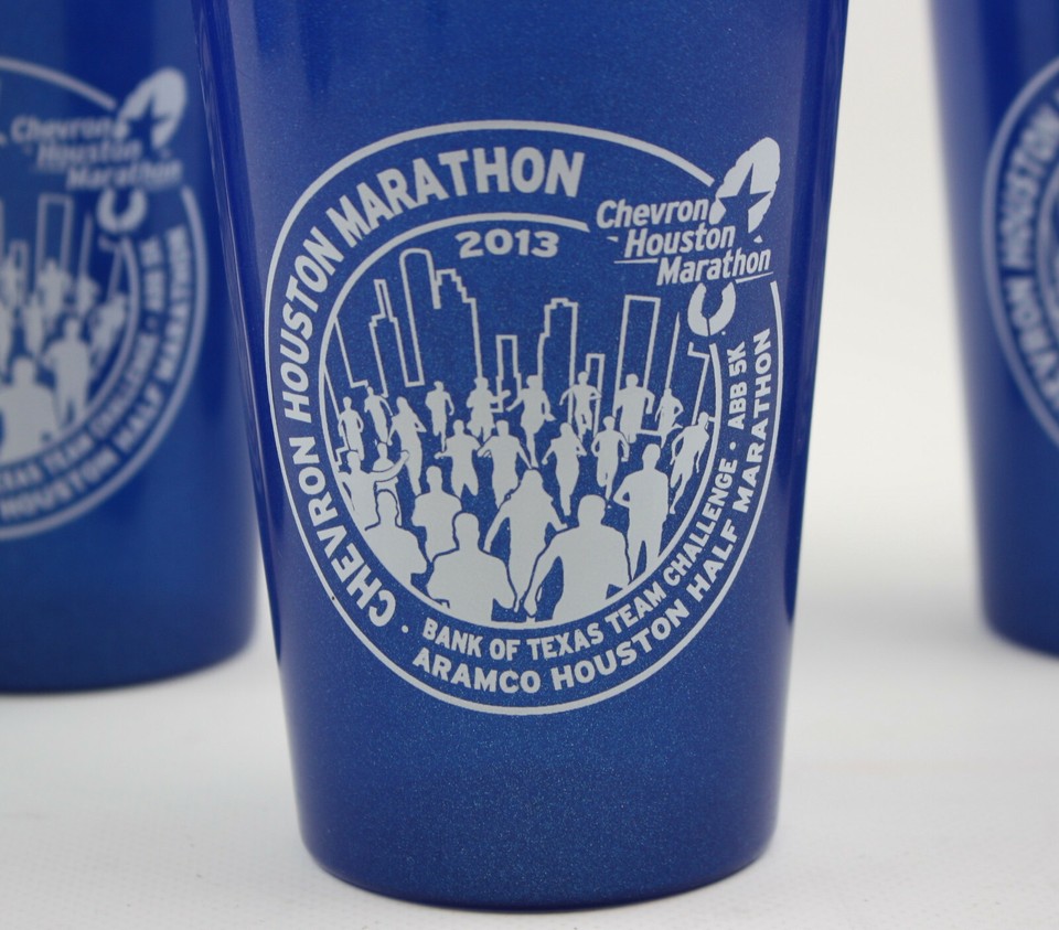 Lot of 5 New 2013 Chevron Houston Marathon plastic Party Cups Sapphire ...