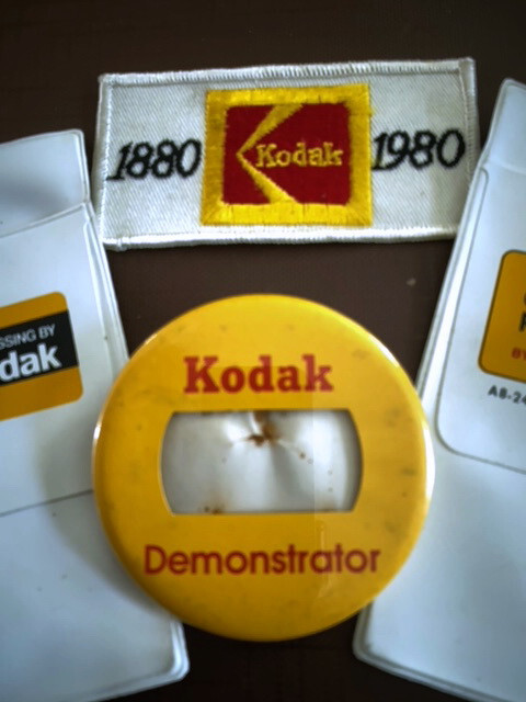 vintage KODAK store advertising POCKET SAVER-DEMO BADGE- 100th Anniv ...