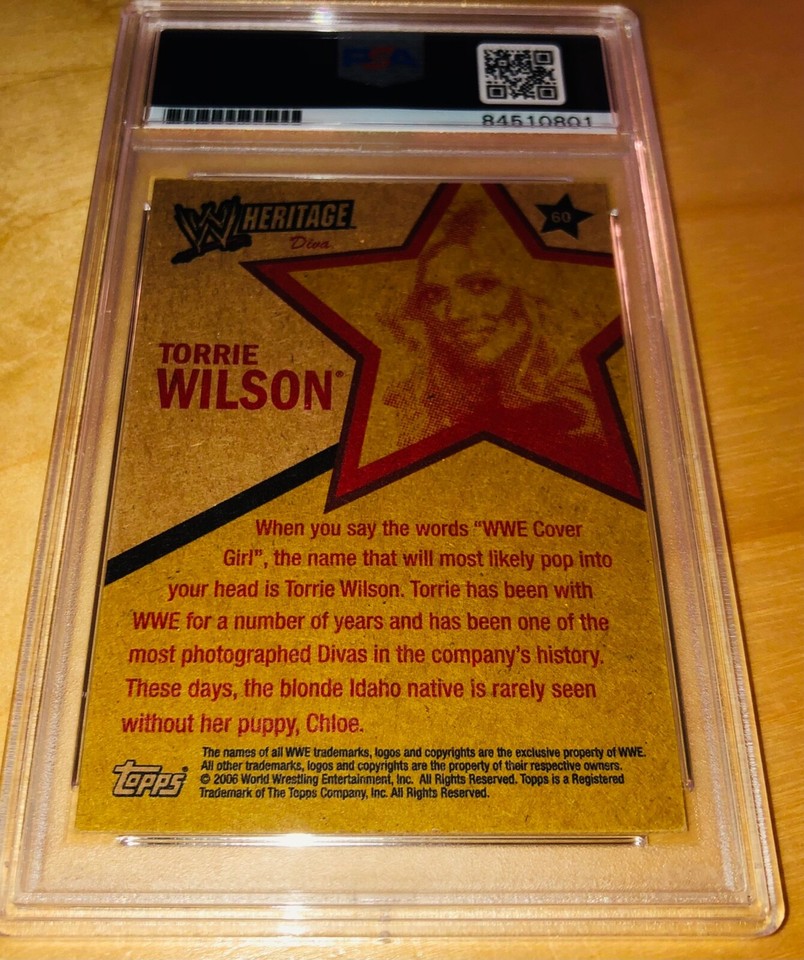 Torrie Wilson 2006 WWE Topps Heritage #60 PSA Signed Card Auto RARE A ...