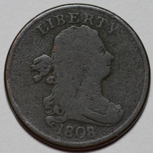 1808/7 Draped Bust Half Cent - US 1/2c Copper Penny Coin - L6 | eBay