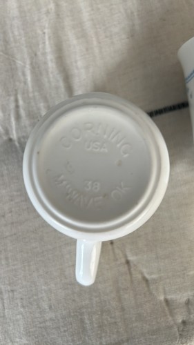 Vintage Corning Corelle MORNING BLUE Coffee Cups Mugs 8 oz 3.5 Tall Set ...