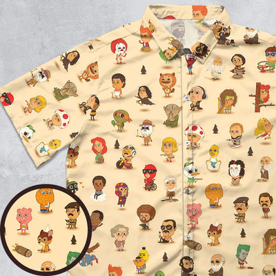 Mini Famous Characters Button Down Shirt | eBay