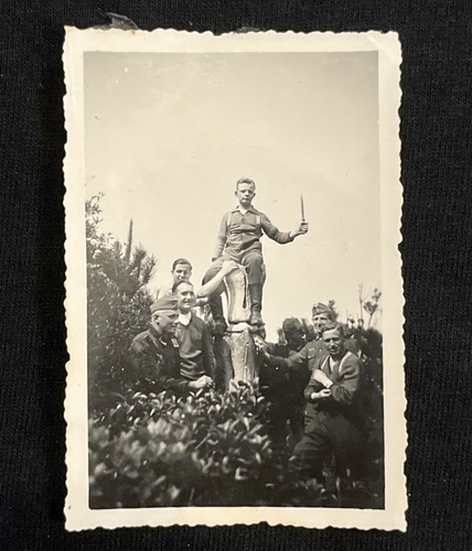 Soldier Holding Up Dagger WW2 WWII Third Reich German Wartime Military ...