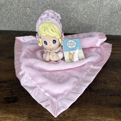 SECURITY Blanket PRECIOUS MOMENTS Baby Pink PJ Girl Blonde DOLL Prayer ...