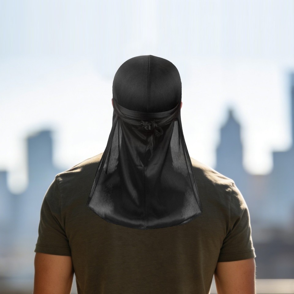 2 Count Hair Wraps for Women Elastic Silk Long Tail Turban Hat | eBay UK