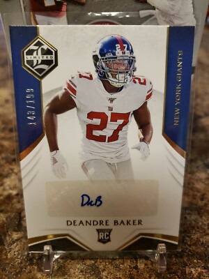 🔥DEANDRE BAKER LIMITED RC AUTO /199 NEW YORK GIANTS GEORGIA BULLDOGS🔥 ...