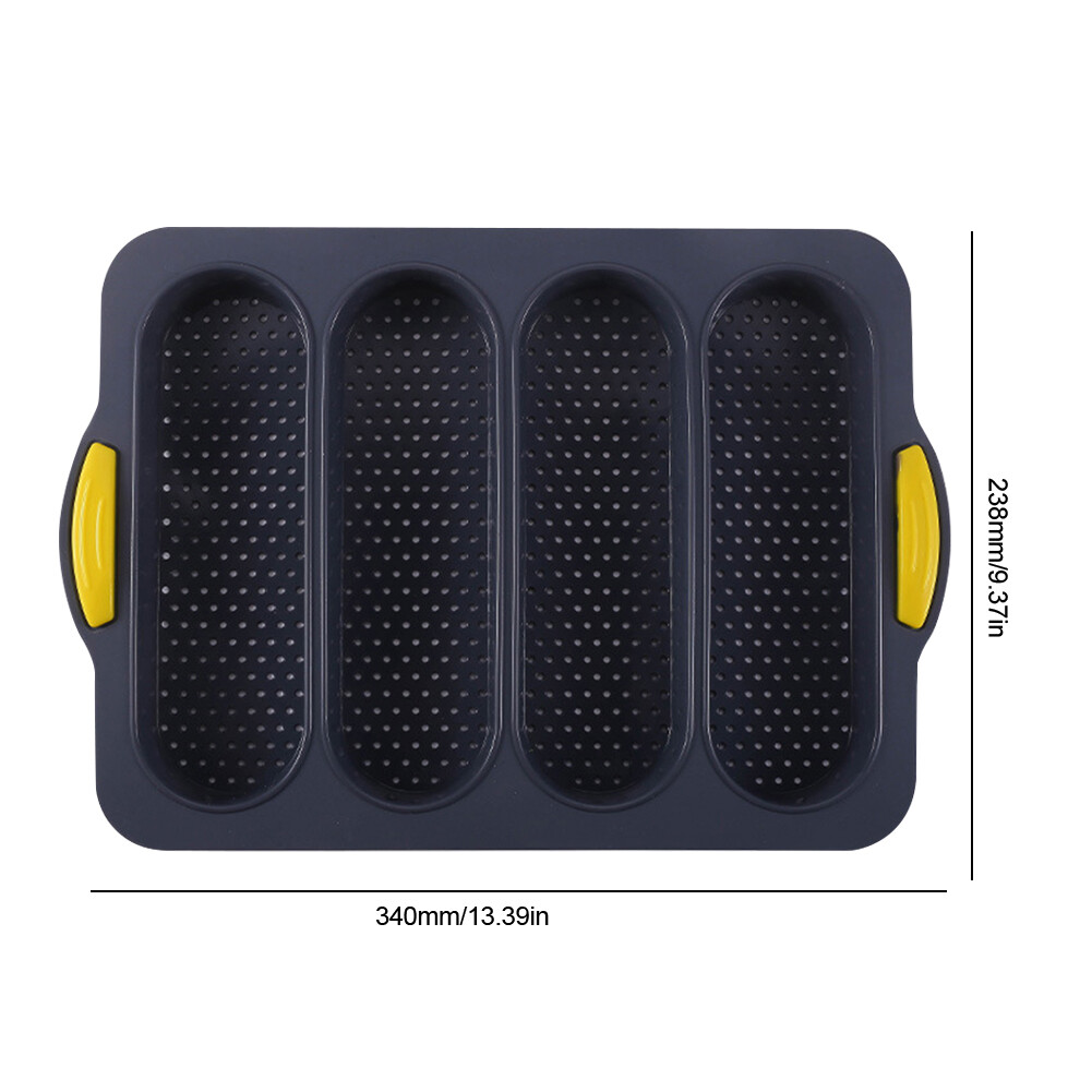 Silicone Baking Mold 4 Wave Loaf Pan Non-stick French Bread Bake Mold ...