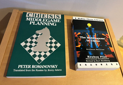 Lot 2 chess books - The Middlegame in chess Reuben Fine Planning Pete ...
