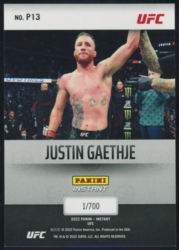 2022 Panini Instant UFC Justin Gaethje #/700 Paramount #P13 | eBay
