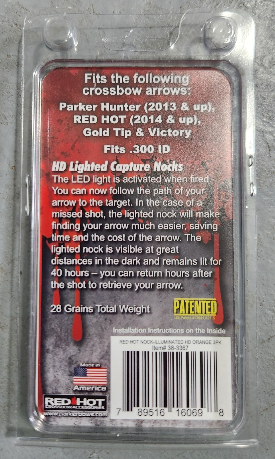 4 Pack- Parker Red Hot Illuminated Capture Nick Orange Lighted Nocks ...