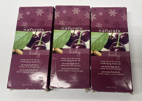 3 AVON NATURALS BLACK CHERRY & NUTMEG SHOWER GEL 3.4 oz each | eBay
