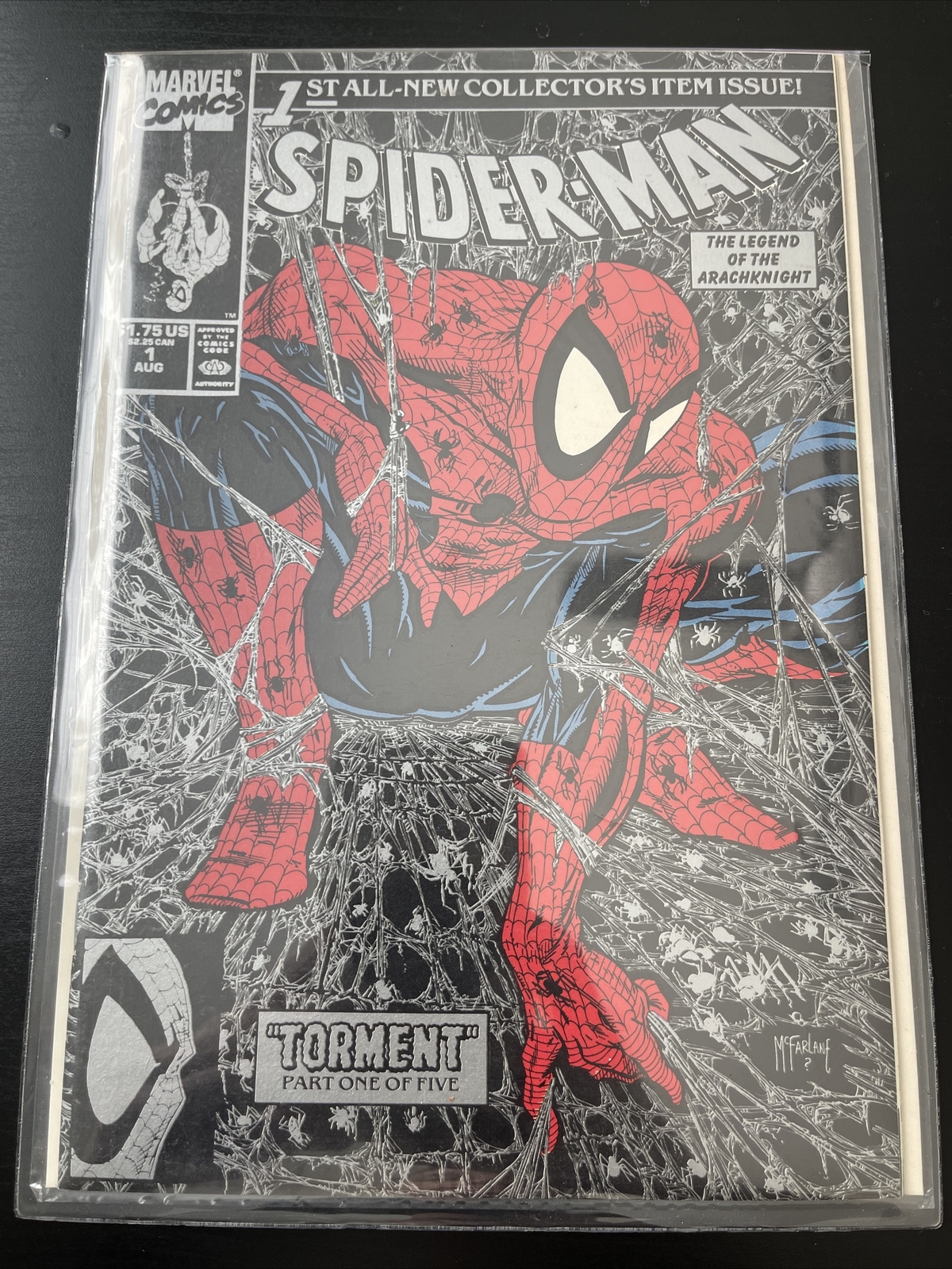 Spider-Man #1 Todd McFarlane Black/Silver Edition Marvel Comics 1990 | eBay