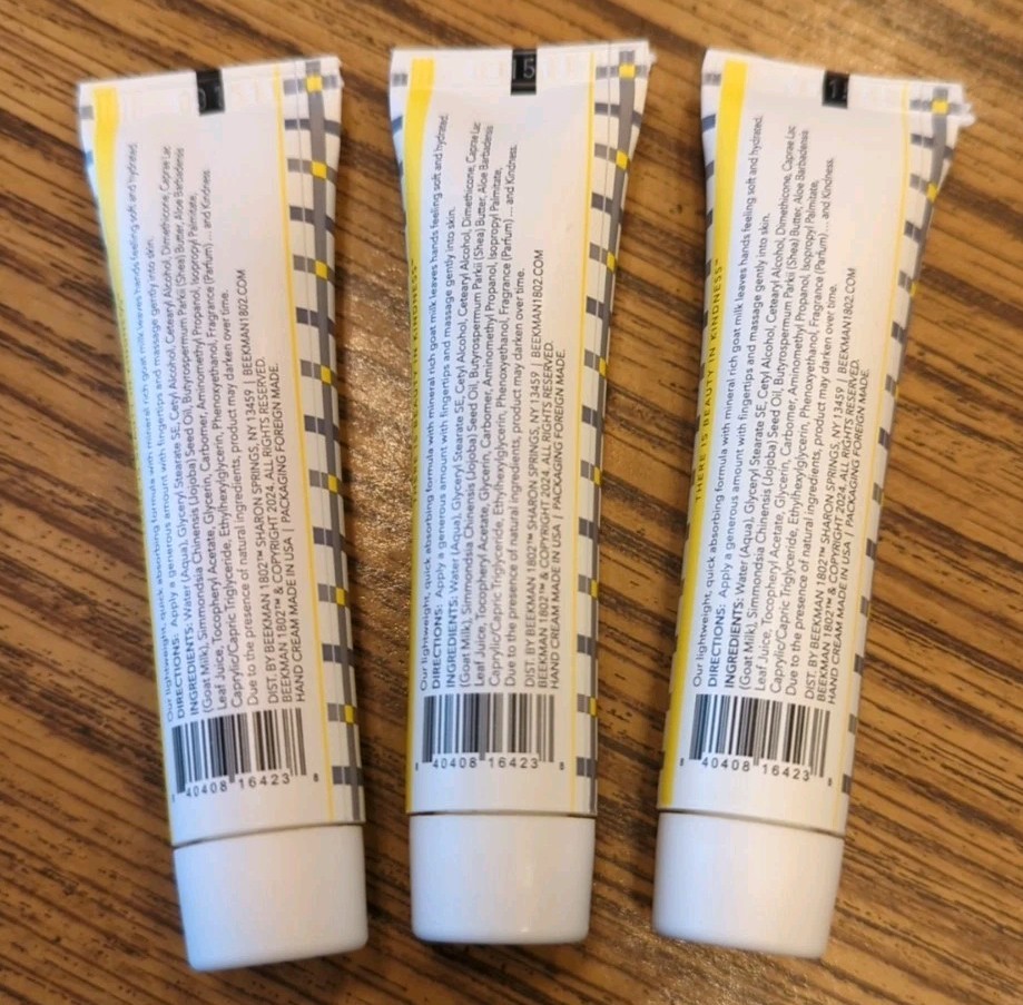 New 3 Beekman 1802 Fresh Air Goats Milk Hand Cream 1.5 oz (3 -0.5 Oz ...