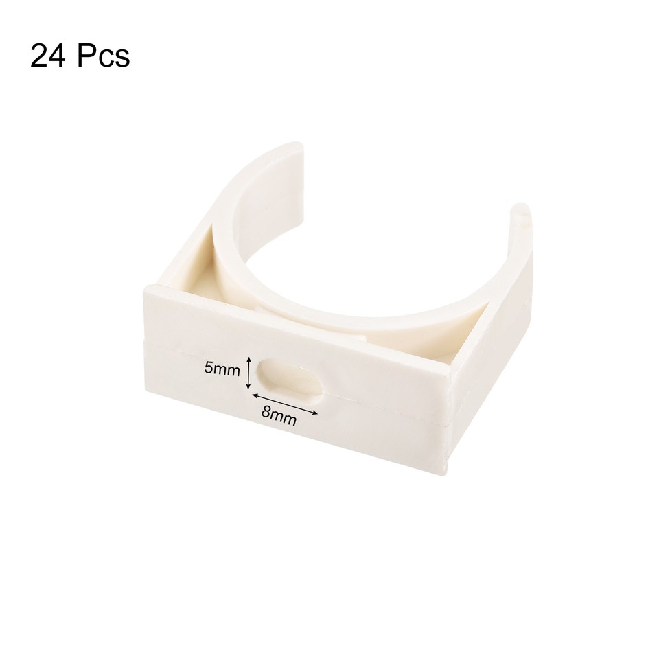 32mm Dia PPR U-Shaped Pipe Clamps Clips Fittings Hose Holder White 24 ...