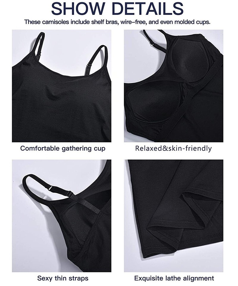 Packs of Tummy Control Cami Tank Top Slimming Body Shaper Vest with ...