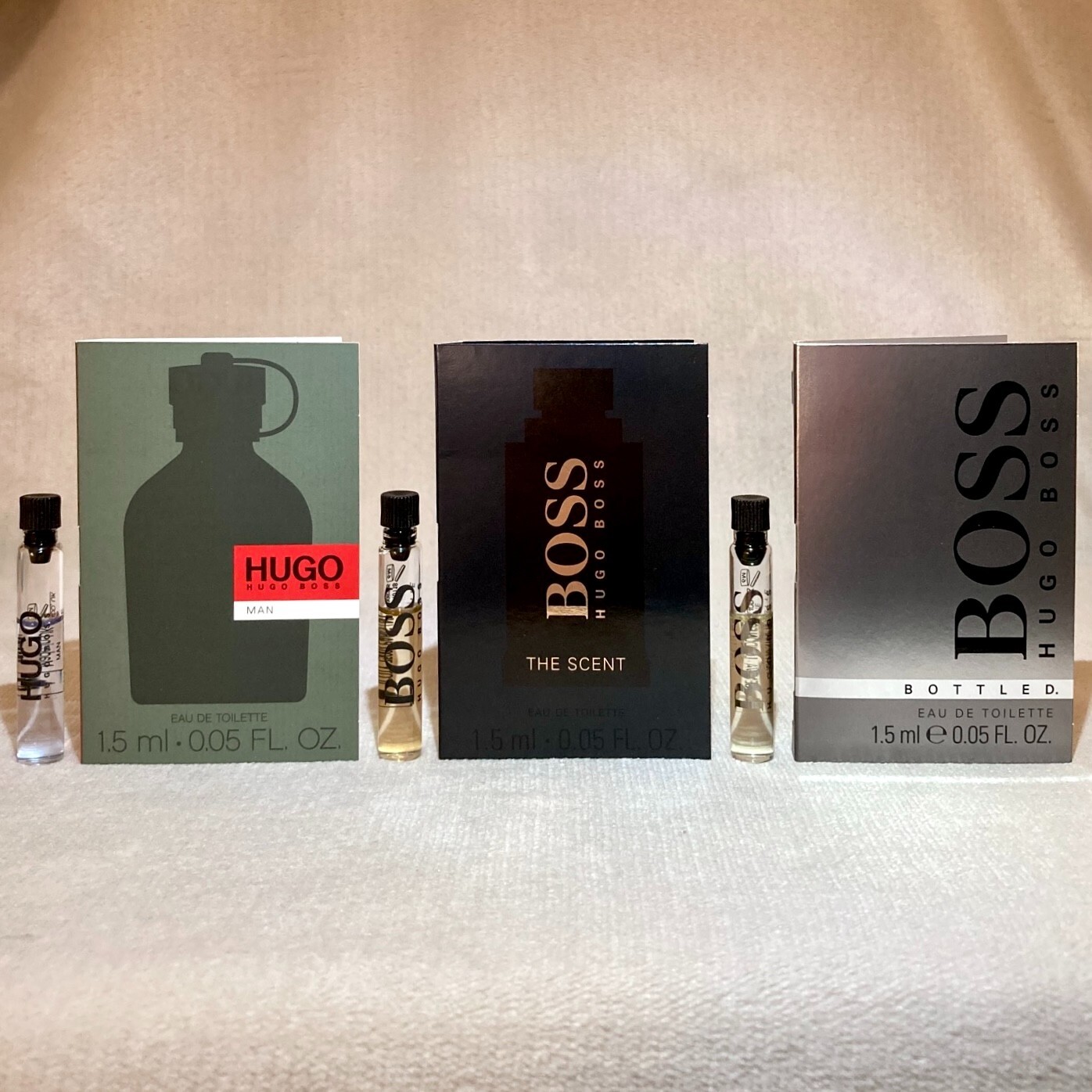 Hugo Boss Man EDT + Boss The Scent + Boss Bottled EDT Sample Vials ...