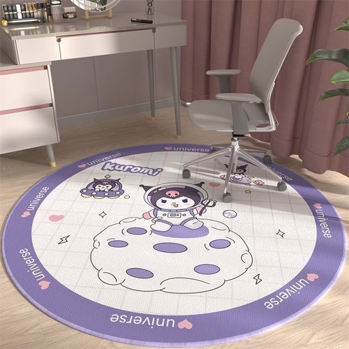 Cartoon Kuromi Round Carpet Rug Floor Mats Cozy Bedside Living Room ...