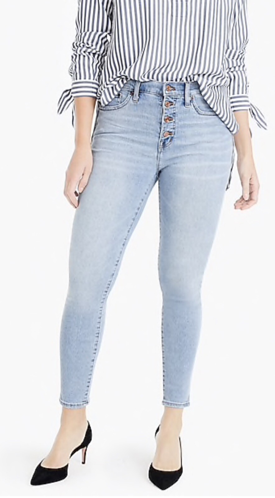 J.Crew 9" high-rise toothpick jean in Leddy wash with button fly, size ...