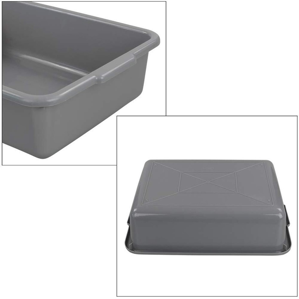 4 Pc Grey Bus Tubs 13 L Commercial Grade Plastic Dish Pans w ...