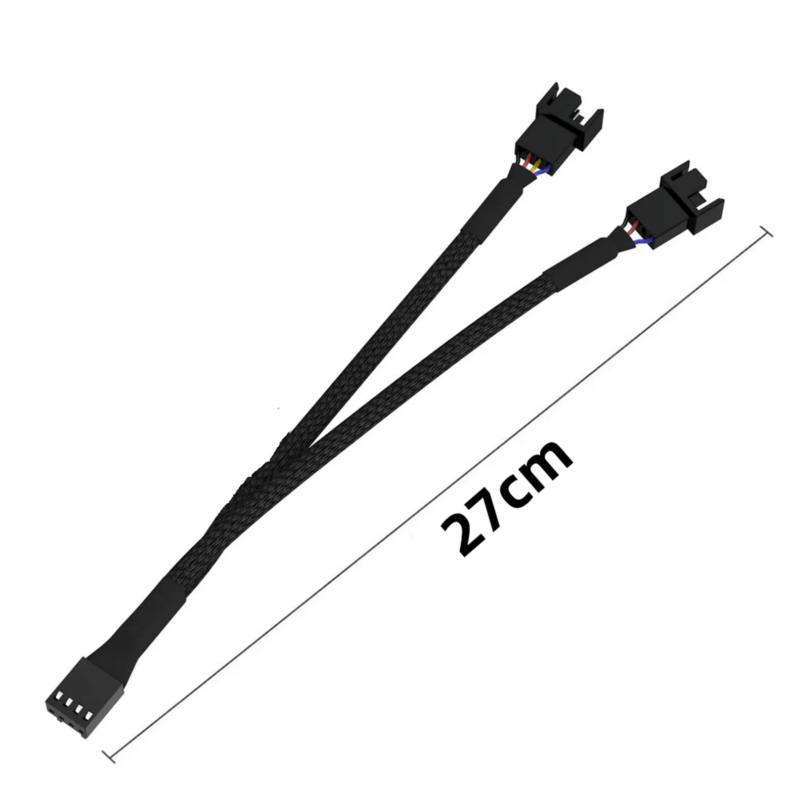 4 Pin PWM Fan Splitter 1 to 2 Way Adapter Extension Cable Cord PC 27cm ...