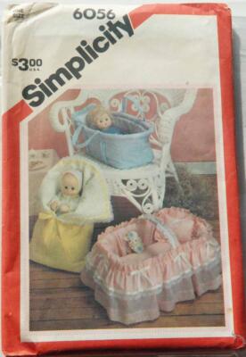 UNCUT SIMPLICITY 6056 BABY DOLL BASSINET/CARRIER FOR DOLLS UP TO 18" | eBay