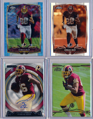 JORDAN REED - 4pc Lot Strata RC AUTO, Prime Gold RC, Sepia & Blue Wave ...