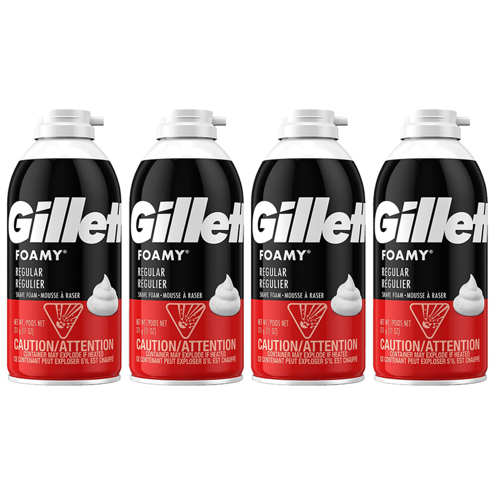 Pack of (4) New Gillette Foamy Shaving Cream, Regular, 11 Oz | eBay