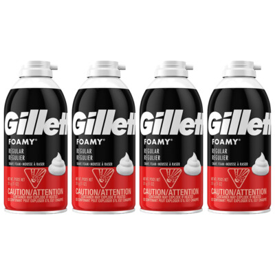 Pack of (4) New Gillette Foamy Shaving Cream, Regular, 11 Oz | eBay