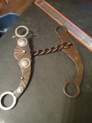reining roping bit sweet iron 4 3/4 in chain mouth silver copper | eBay