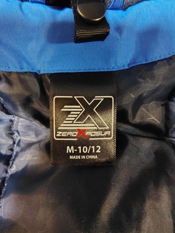 X Zero Posur Ski Jacket Boys Medium 10/12 Blue/Orange/Grey Winter Coat ...