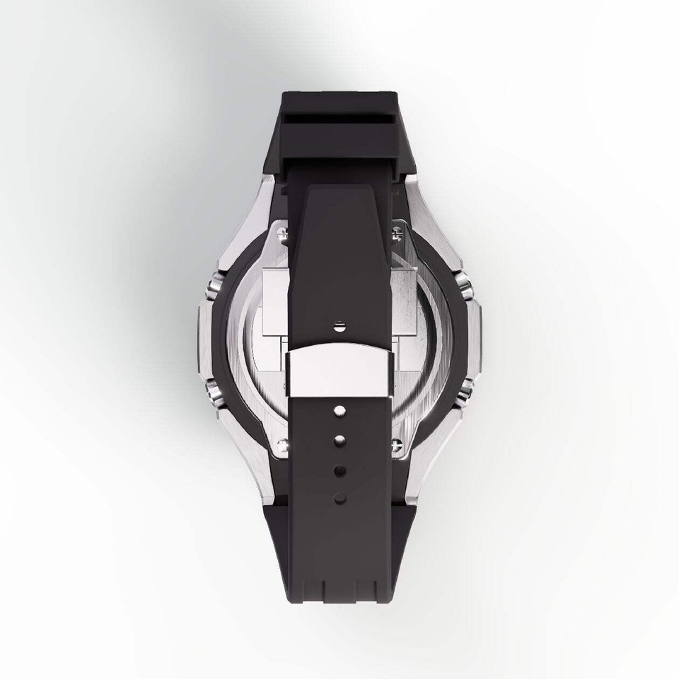 Casioak Mod Custom Metal Watch GA-2100 Silver Black Band Bezel GA2100 ...