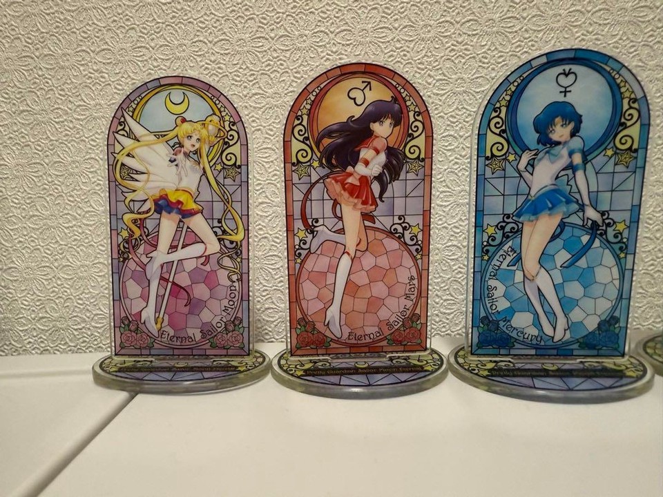 Sailor Moon Eternal Acrylic Stands Set of 8 Stained Glass Style Anime ...