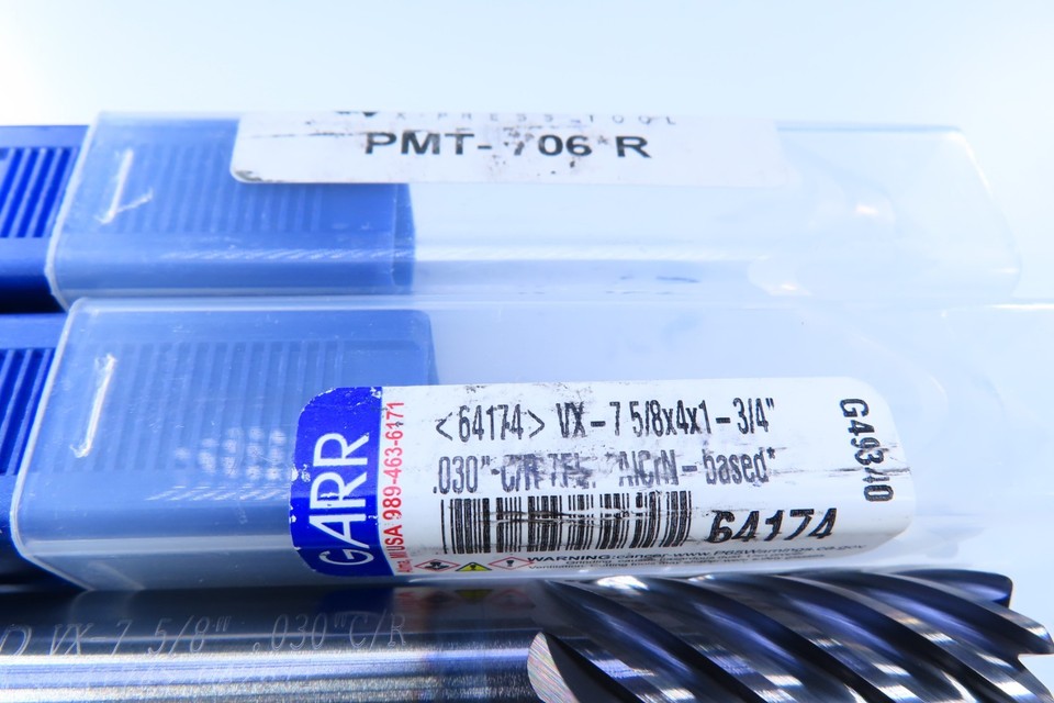 LOT ( 2 ) FULL SIZE 5/8" GARR VX-7 SERIES 7 FL ALCRONOS SOLID CARBIDE ...