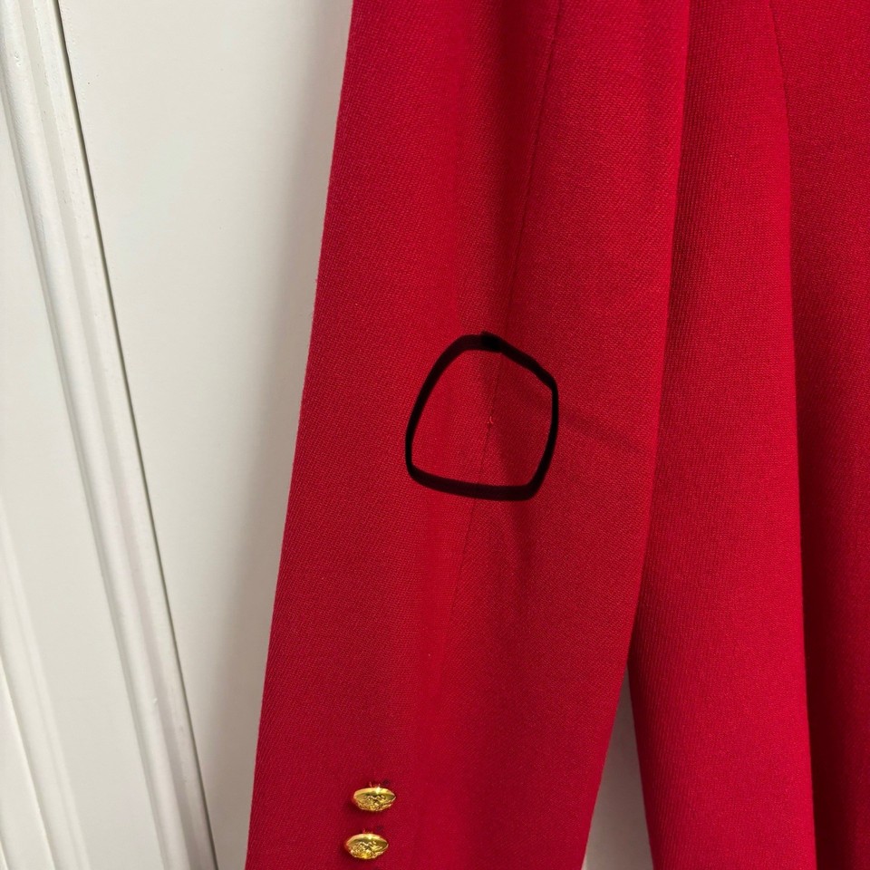 Vtg LRL Ralph Lauren Womens 8P Blazer Red Crest Crown Gold Buttons ...